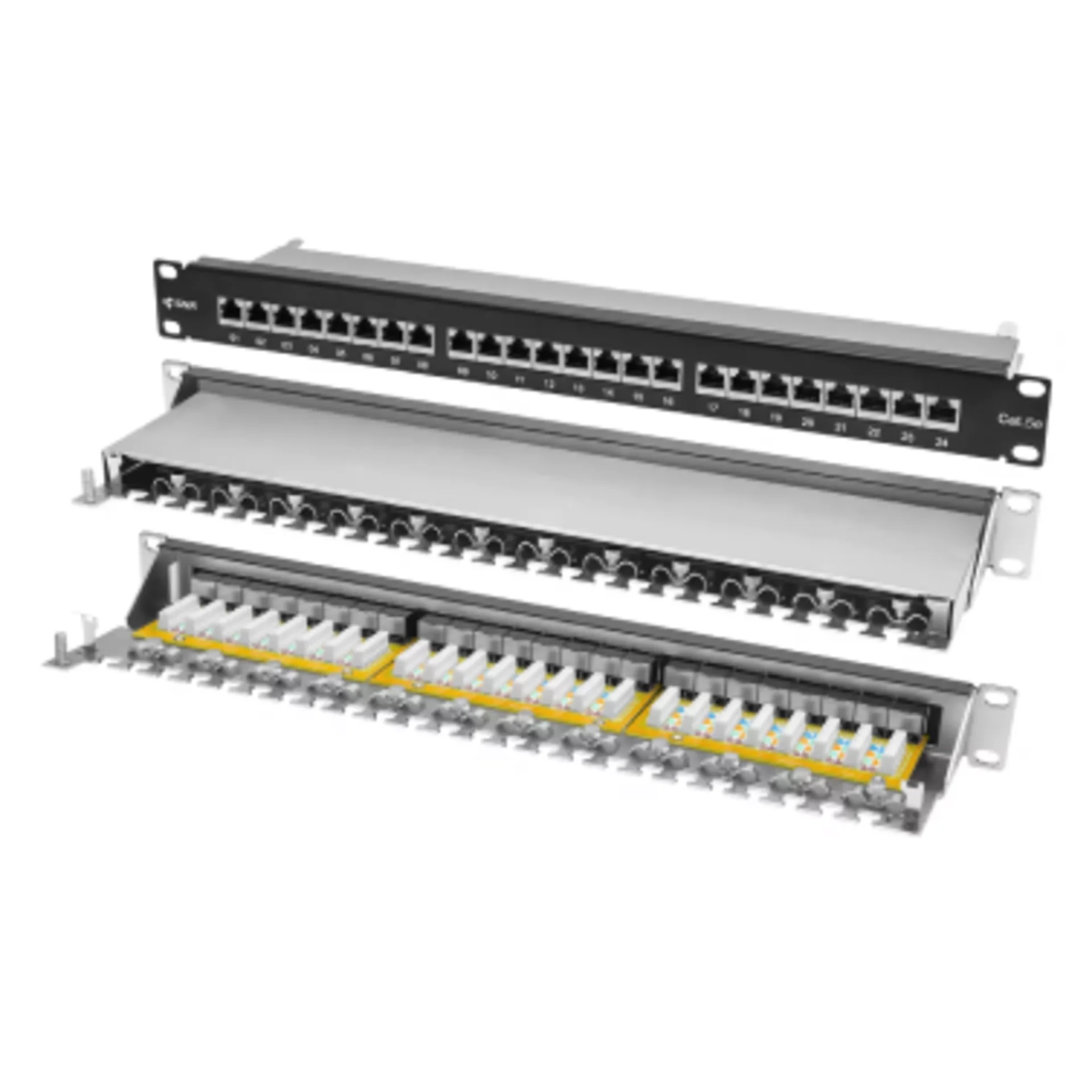 Коммутационная панель SNR, 19" экранированная, 1U, 24 порта, cat.5e ...