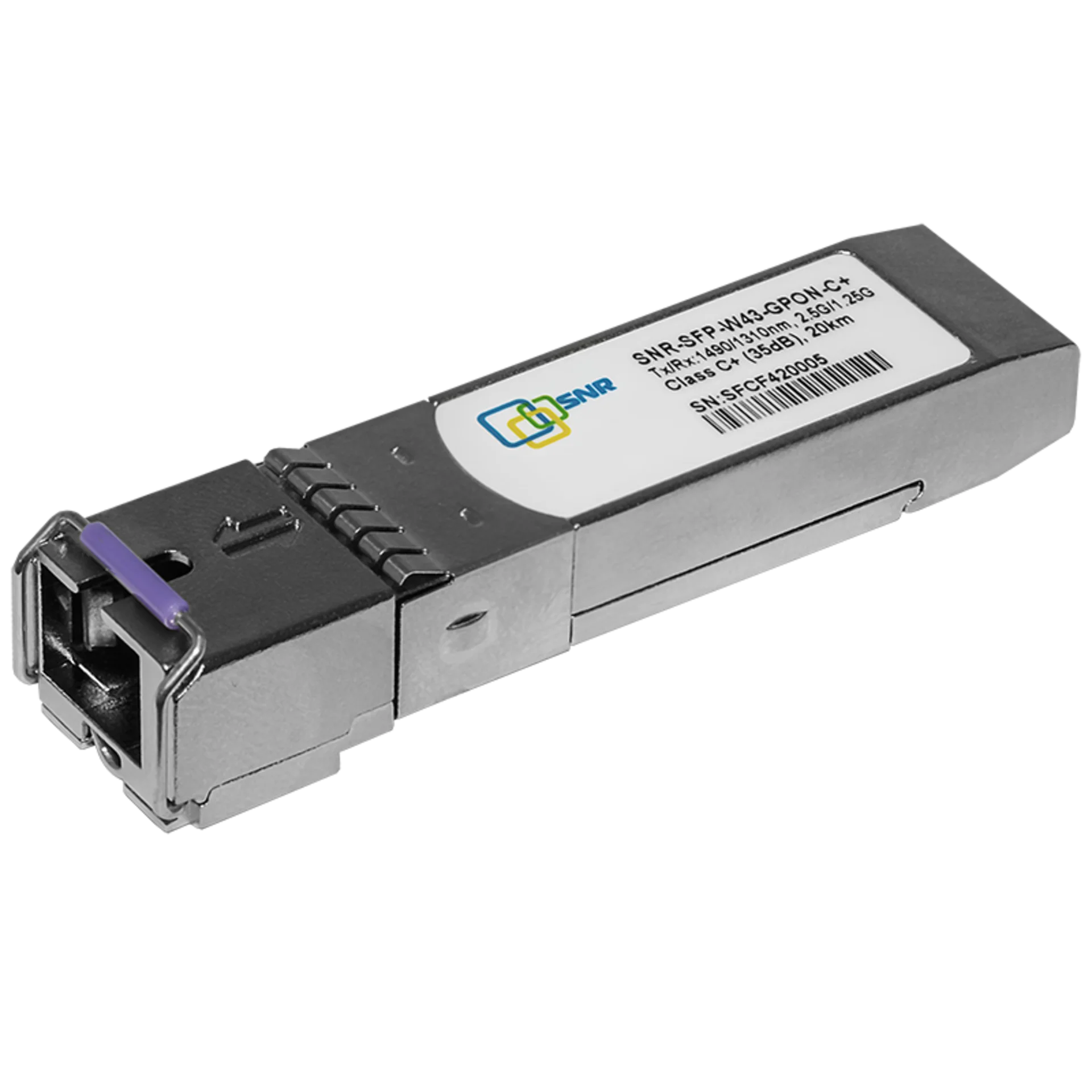Модуль SFP WDM GPON, дальность до 20км (35dB), Tx/Rx: 1490/1310нм ...