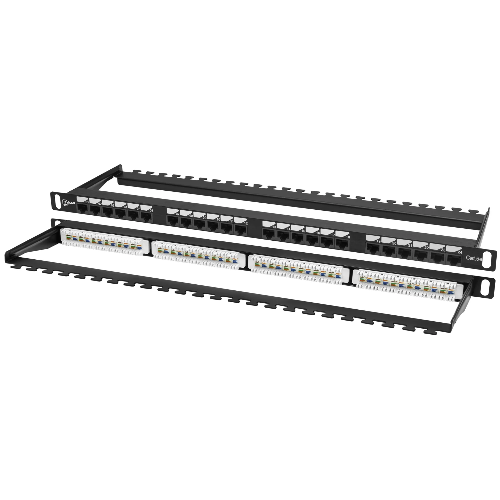 Коммутационная панель SNR, 19" неэкранированная, 0.5U, 24 порта, cat.5e ...